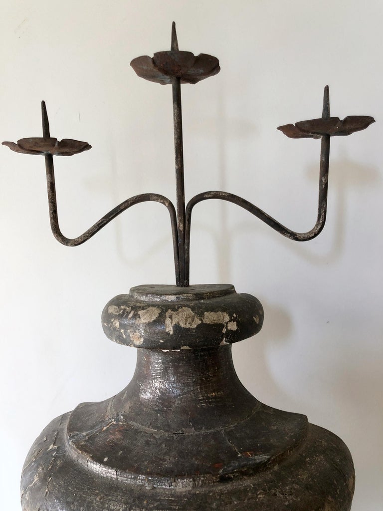 Pair of 19th Century Italian Altar Candelabras For Sale at 1stDibs