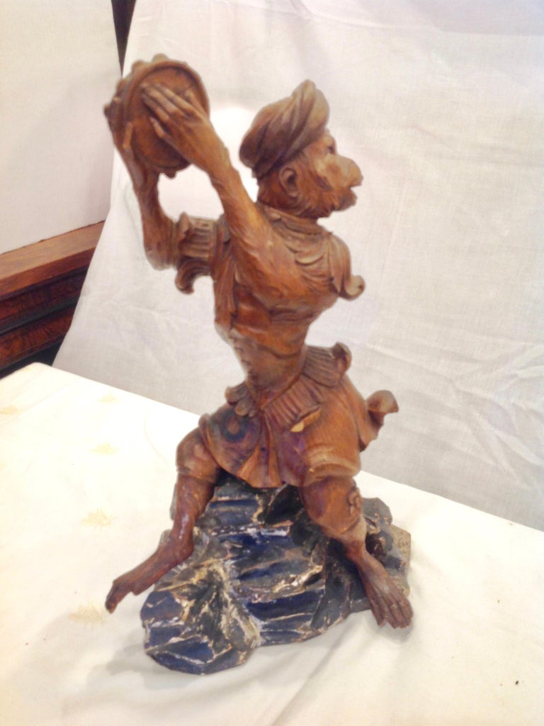 Pair of 19th Century Italian Carved Monkeys at 1stDibs