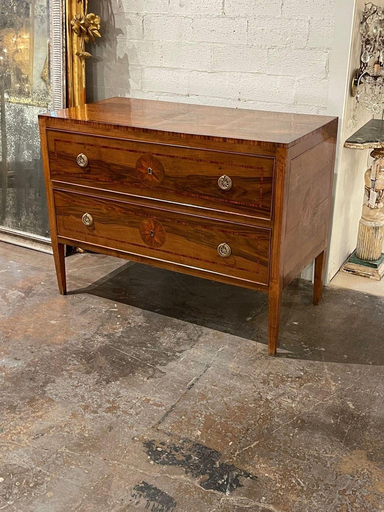 Pair of 19th Century Italian Walnut Neo-Classical Inlaid Commodes at ...