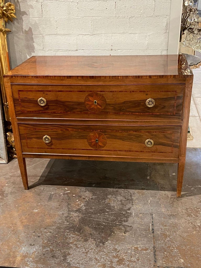 Pair of 19th Century Italian Walnut Neo-Classical Inlaid Commodes at ...