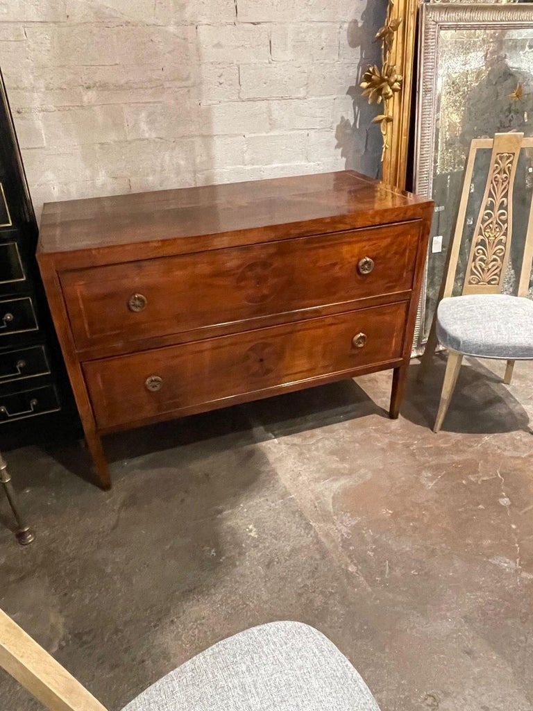 Pair of 19th Century Italian Walnut Neo-Classical Inlaid Commodes at ...