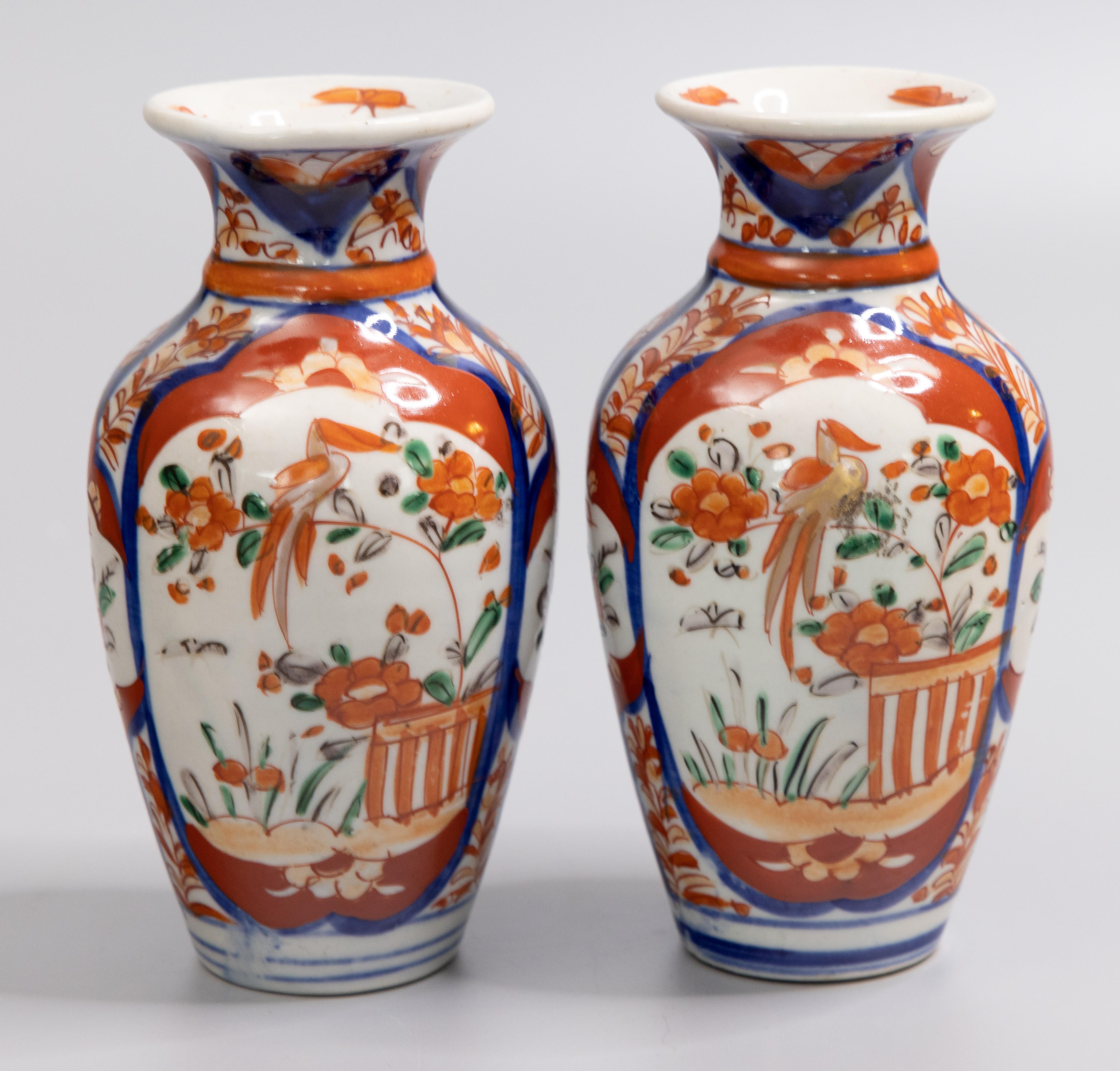 Pair of 19th Century Japanese Imari Porcelain Vases at 1stDibs