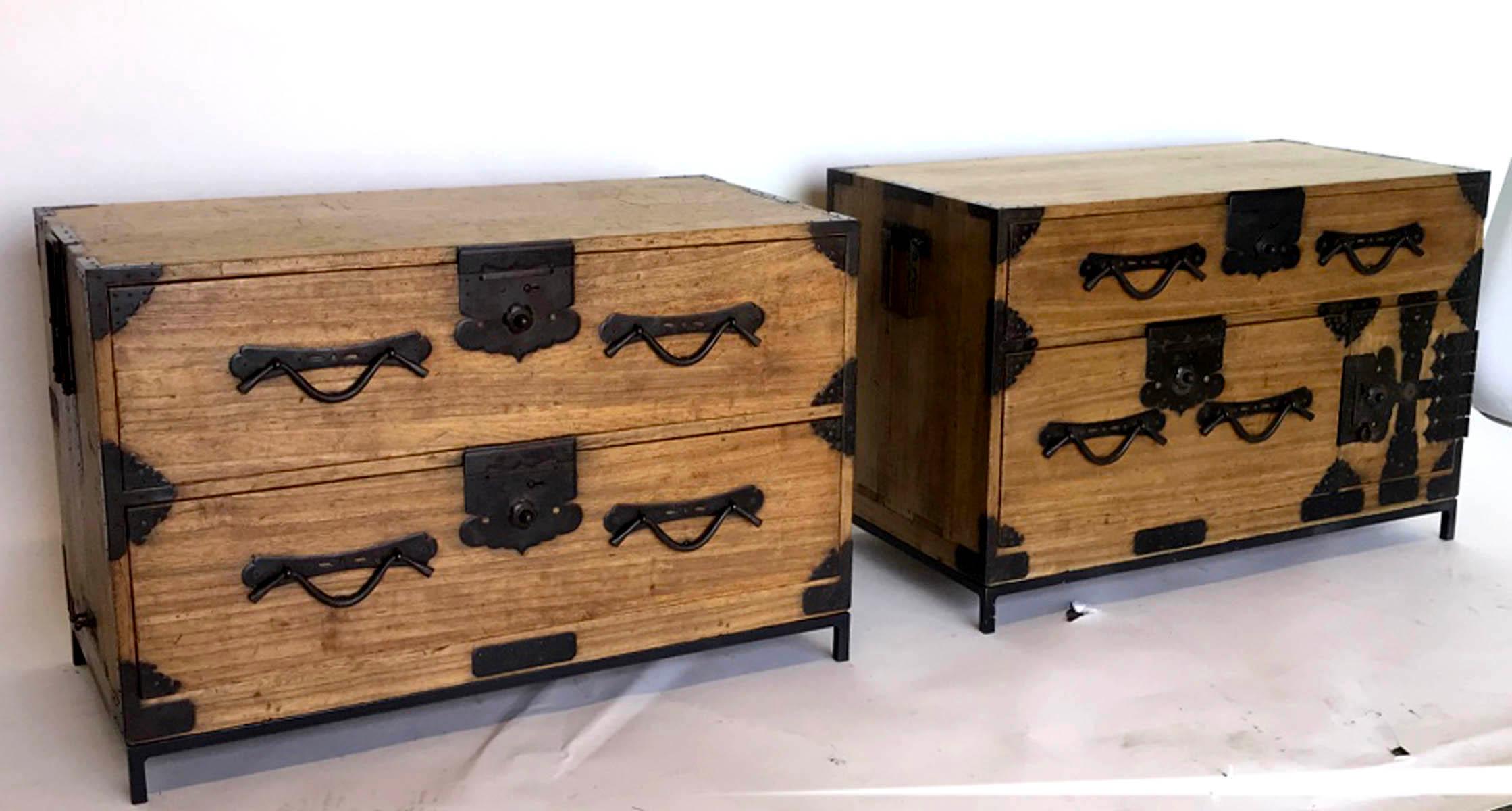 Pair of 19th Century Japanese Low Tansus, Nightstands at 1stDibs