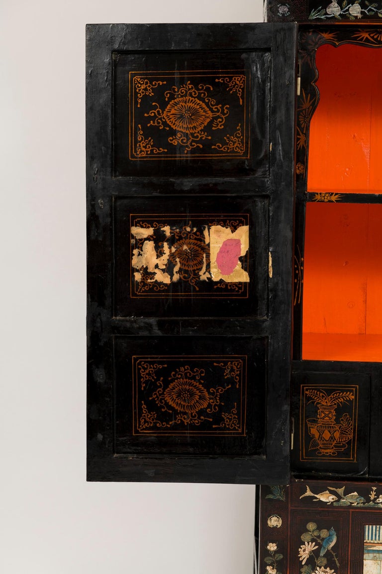 Pair of Early 20th Chinese Ming Style Painted Cabinets at 1stDibs