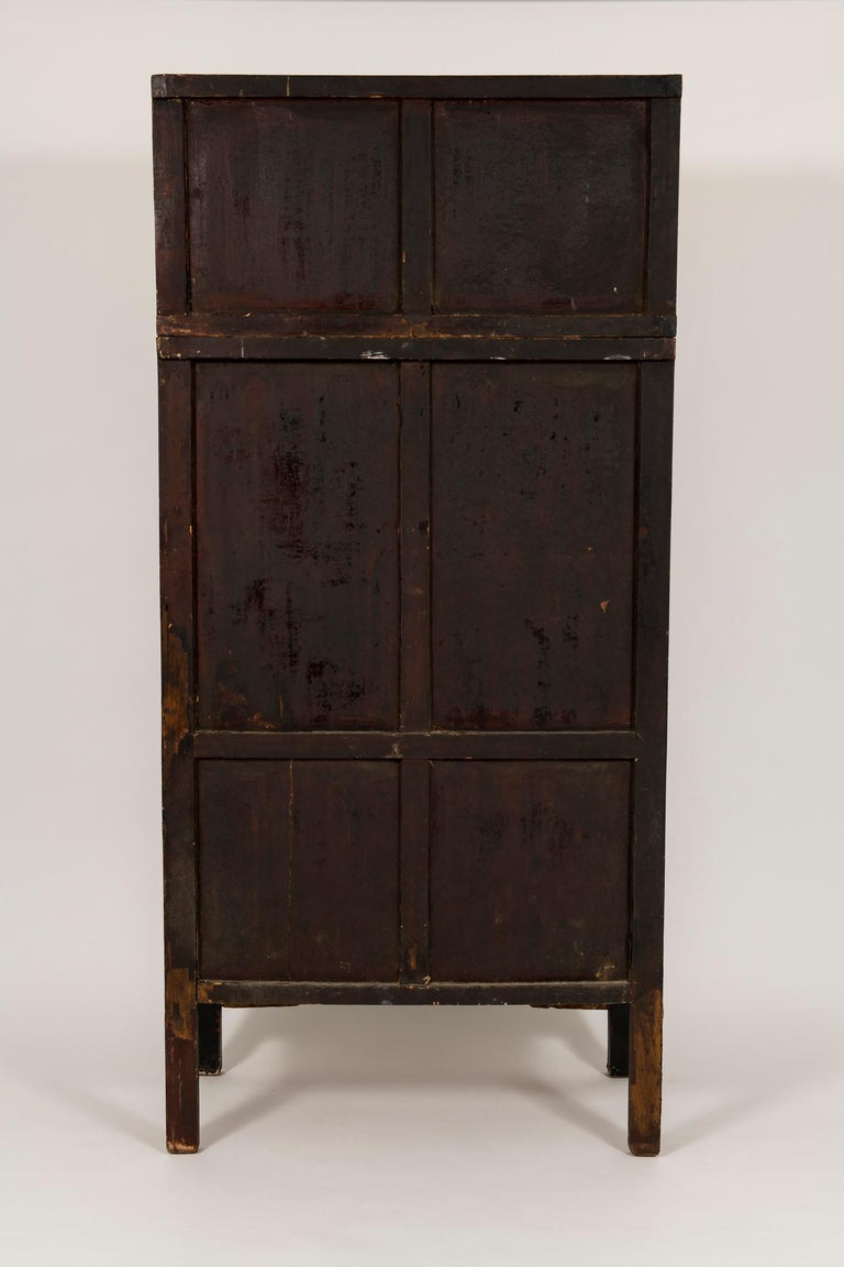 Pair of Early 20th Chinese Ming Style Painted Cabinets at 1stDibs