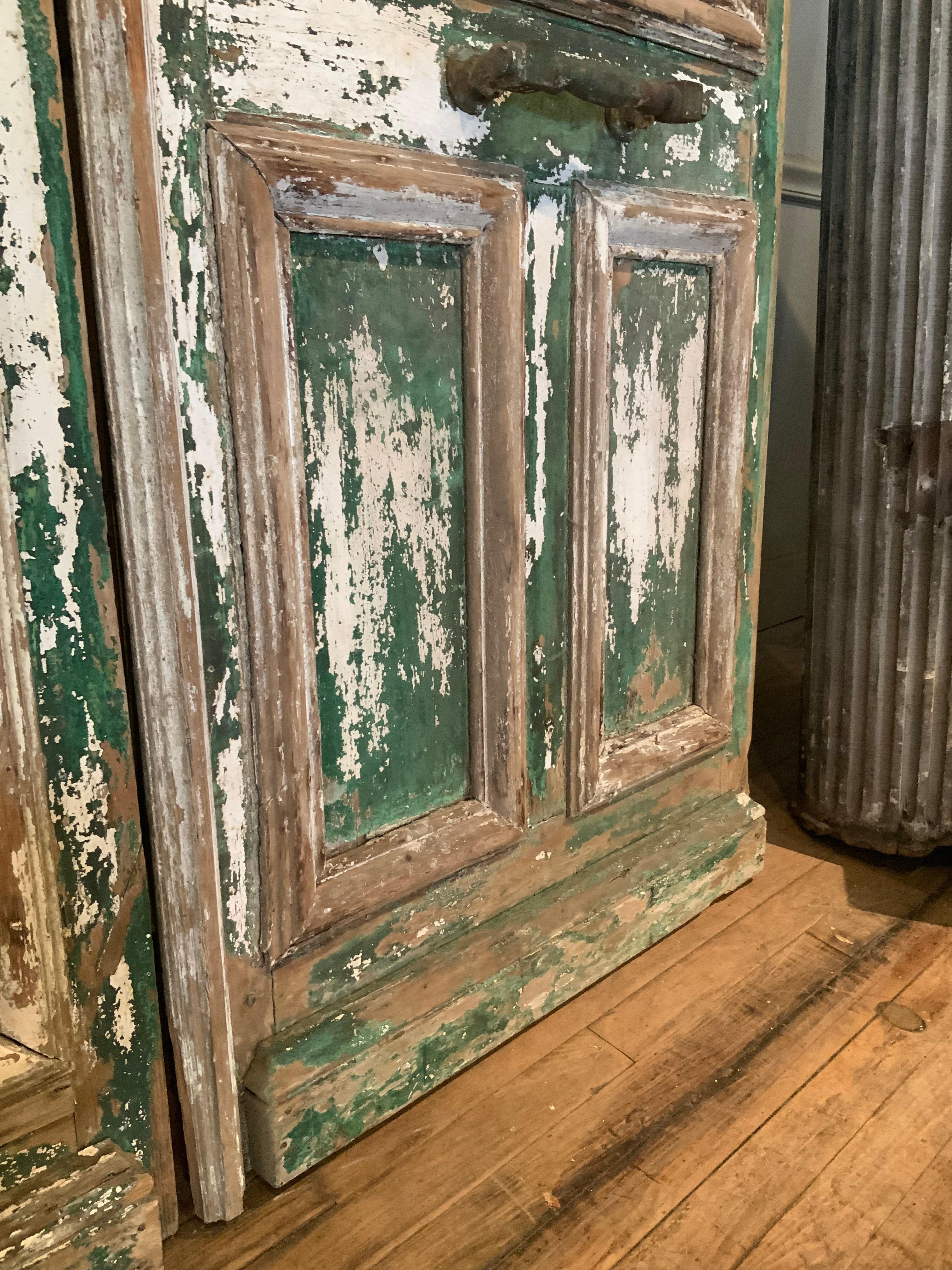 Pair of 19th Century Large Italian Doors with Iron Panels at 1stDibs