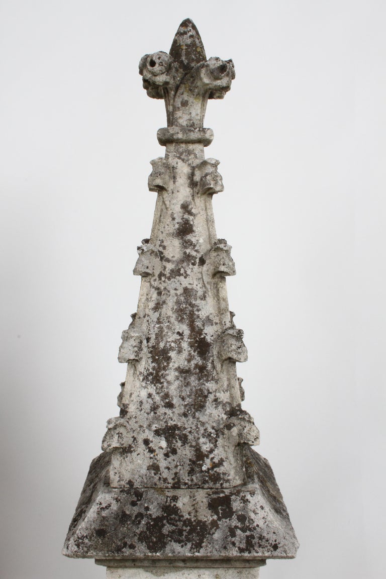 Pair of 19th Century Limestone Gothic Steeples Architectural Salvage ...