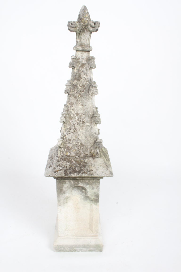 Pair of 19th Century Limestone Gothic Steeples Architectural Salvage ...