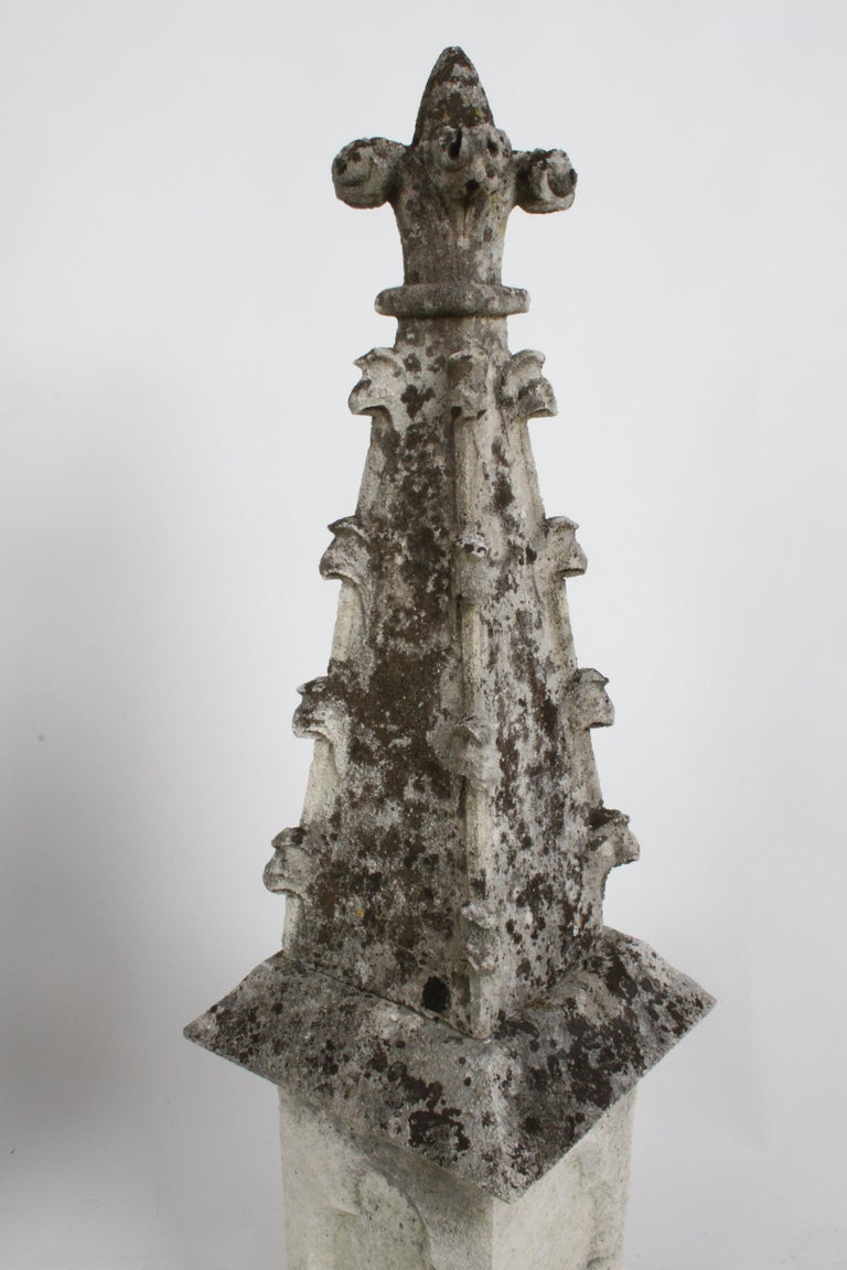 Pair of 19th Century Limestone Gothic Steeples Architectural Salvage ...