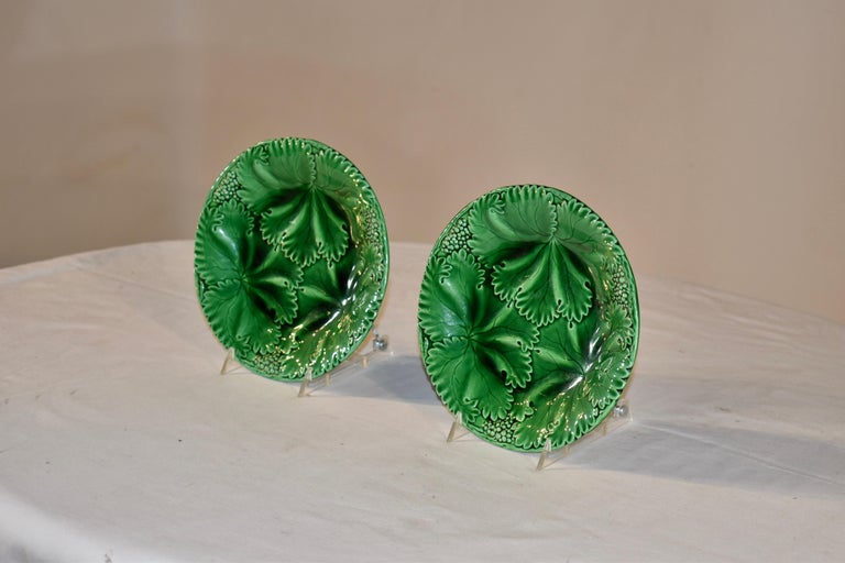 Pair of 19th Century Majolica Plates For Sale at 1stDibs