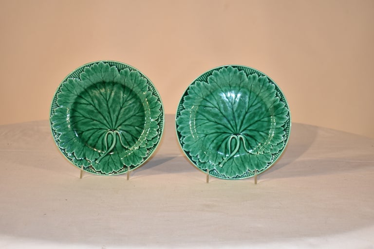 Pair of 19th Century Majolica Plates from England For Sale at 1stDibs