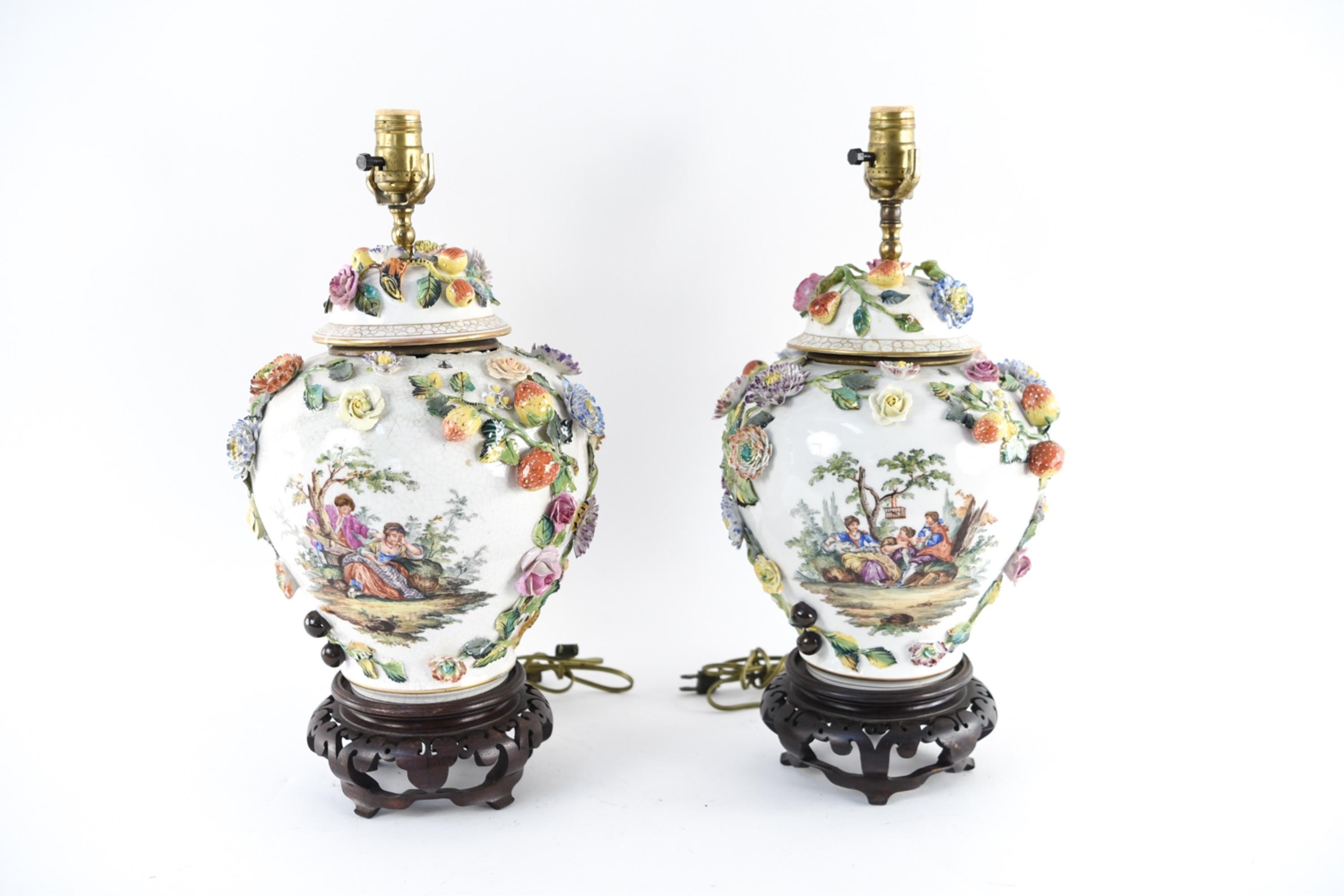Pair of 19th Century Meissen Porcelain Lamps For Sale at 1stDibs ...