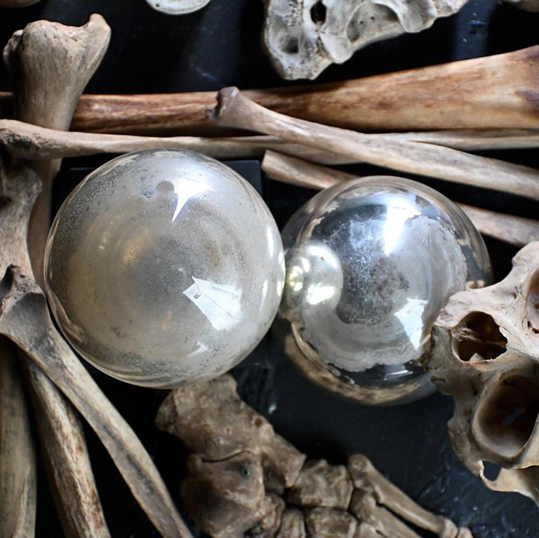 Pair of 19th Century Mercury Glass Butler’s Gazing Balls For Sale at ...