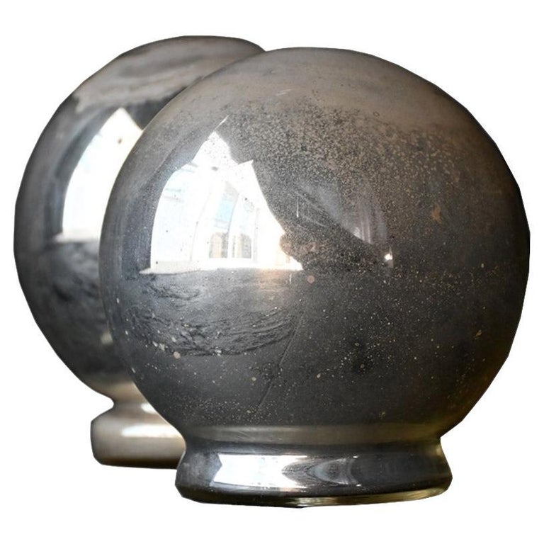 Pair of 19th Century Mercury Glass Butler’s Gazing Balls For Sale at ...