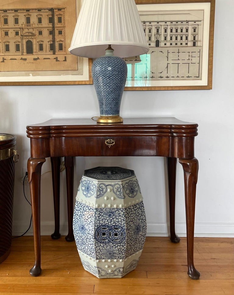 Pair of 19th Century Octagonal Chinese Blue and White Porcelain Garden ...