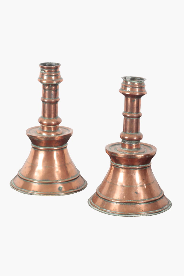 Pair of 19th Century Ottoman Copper Candlesticks For Sale at 1stDibs
