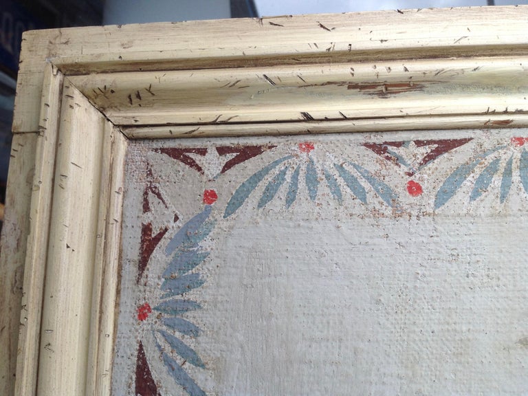 Pair of Antique Painted Canvas Window Panels at 1stDibs