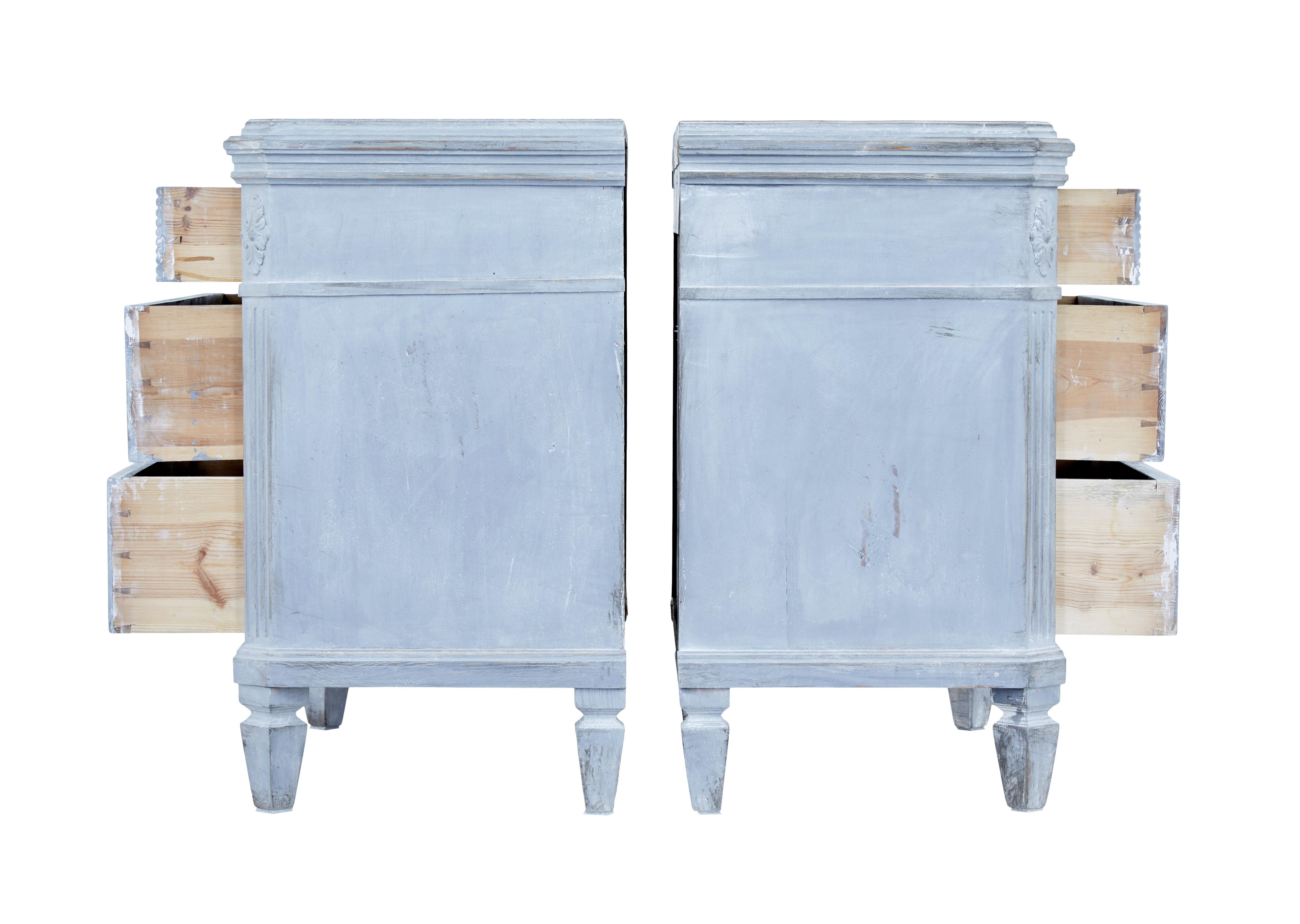Pair of 19th Century Painted Swedish Commodes For Sale at 1stDibs