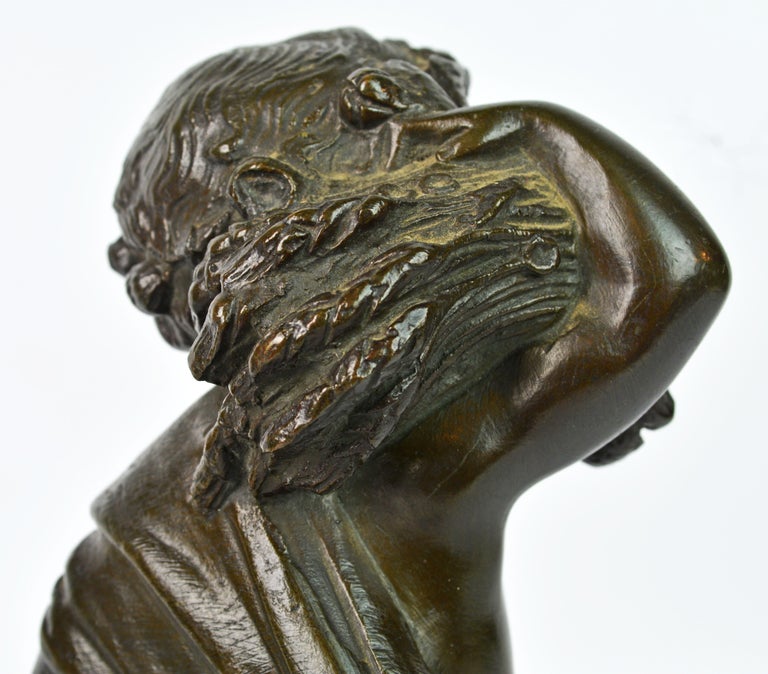 Pair of 19th Century Patinated Bronze Putti as Harvesters on Sienna ...