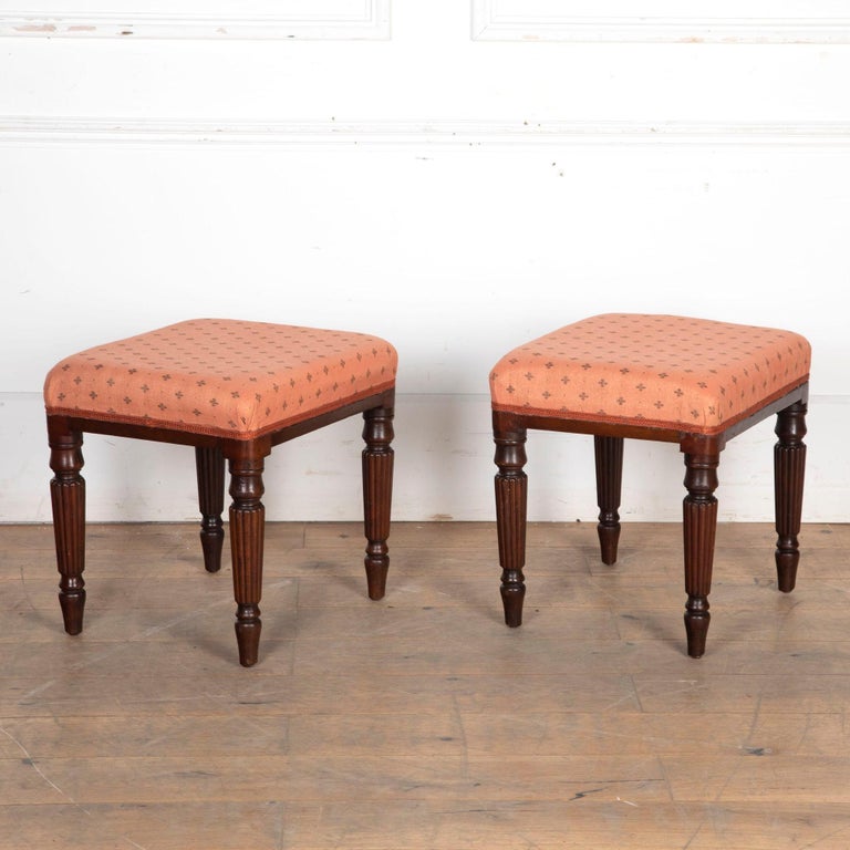 Pair of 19th Century Regency Gillow Stools For Sale at 1stDibs