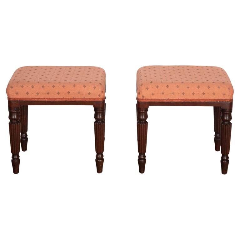 Pair of 19th Century Regency Gillow Stools For Sale at 1stDibs