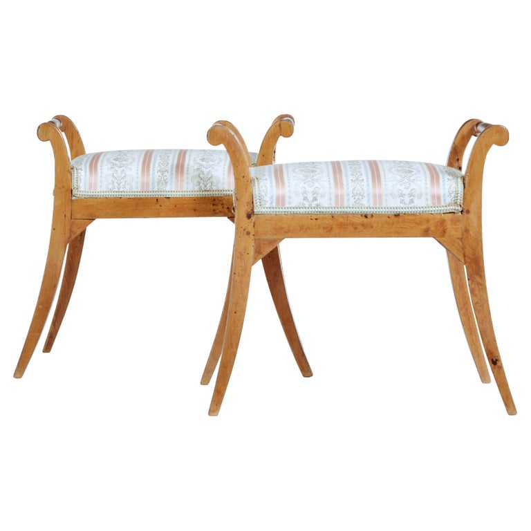 Pair of 19th Century Swedish Birch Stools at 1stDibs