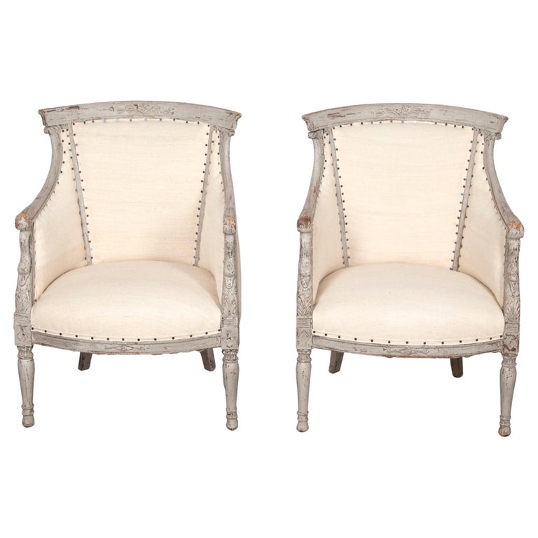 Pair of 19th Century Swedish Swan Chairs For Sale at 1stDibs