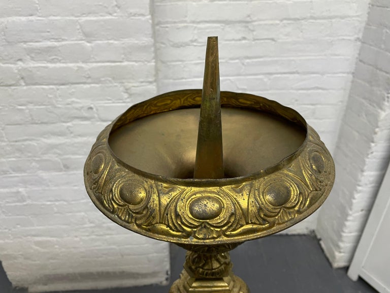 Pair of 19th Century Tall Brass Italian Pricket Sticks For Sale at 1stDibs