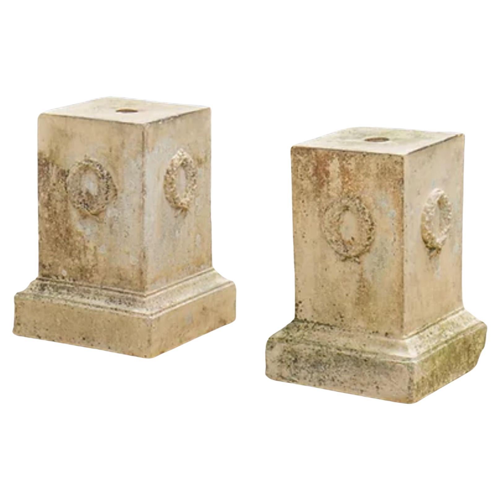Pair of Antique Terracotta Decorative Pedestals at 1stDibs
