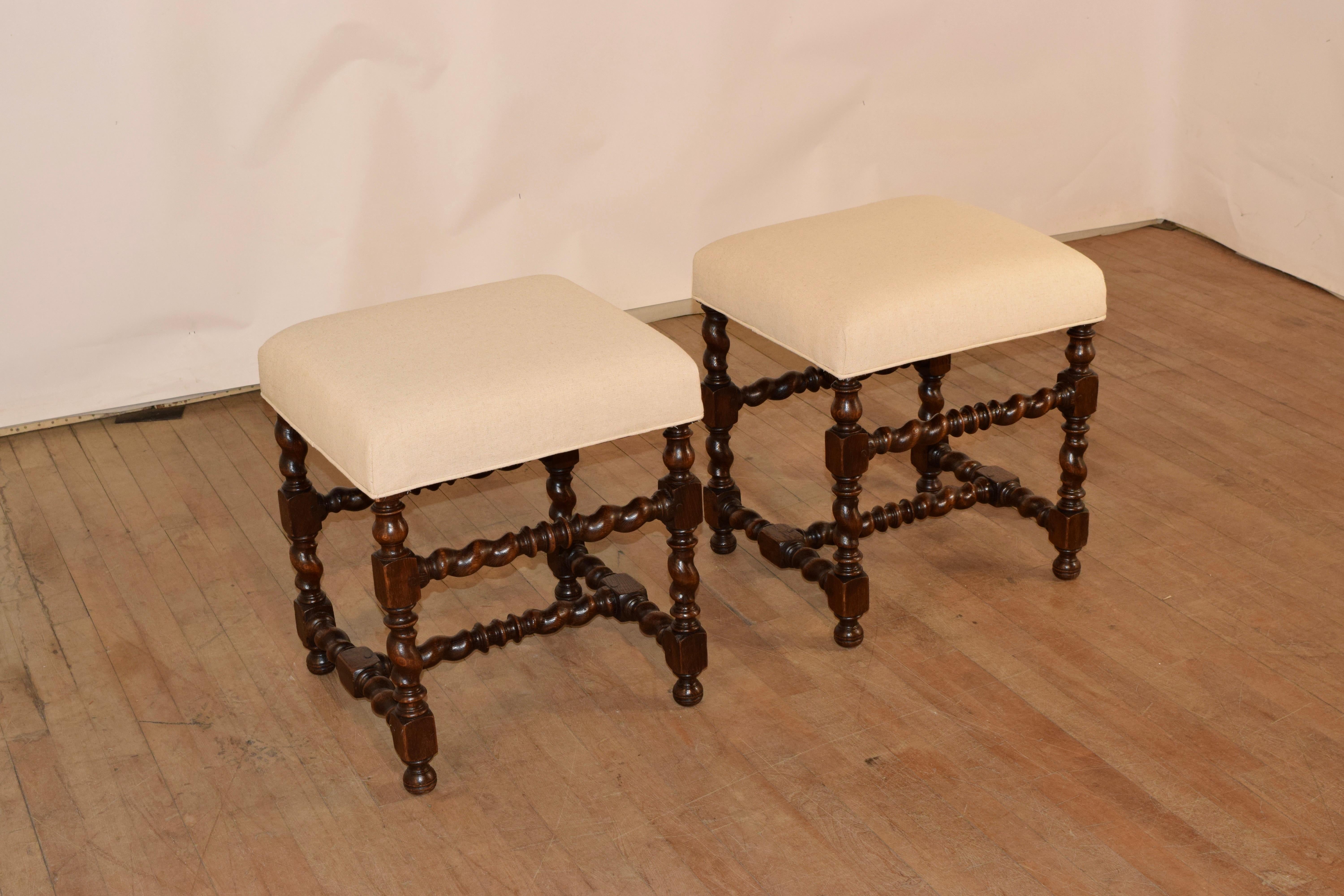 Pair of 19th Century Turned Stools at 1stDibs