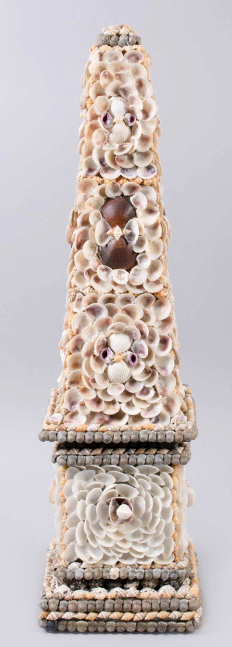 Pair of 19th Century Victorian Coquillage Seashell Obelisks at 1stDibs