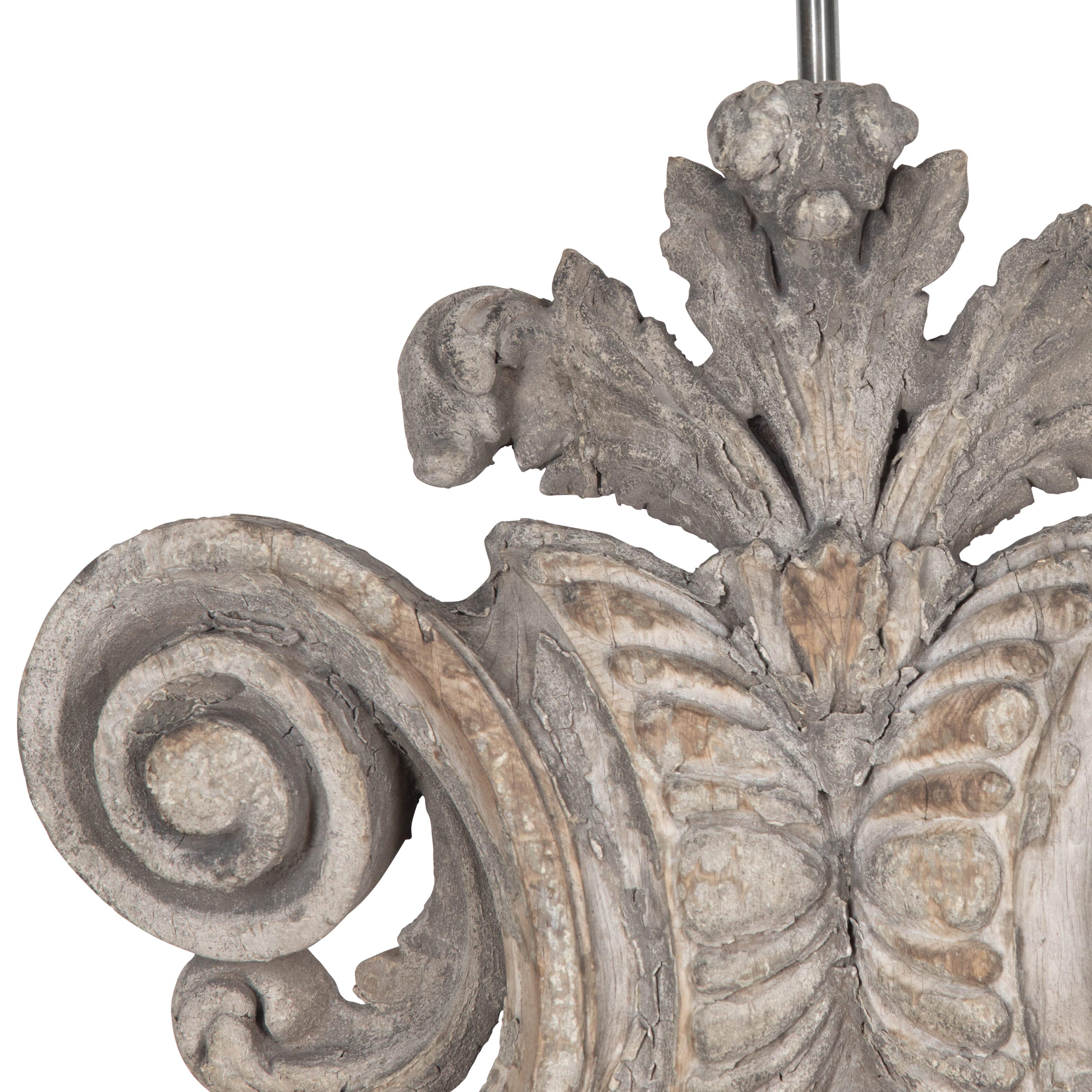 Pair of 19th Century Wooden Carved Lamps at 1stDibs