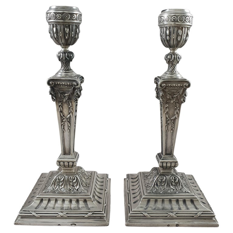 Pair of 19th French Sterling Silver Candlesticks at 1stDibs | french ...