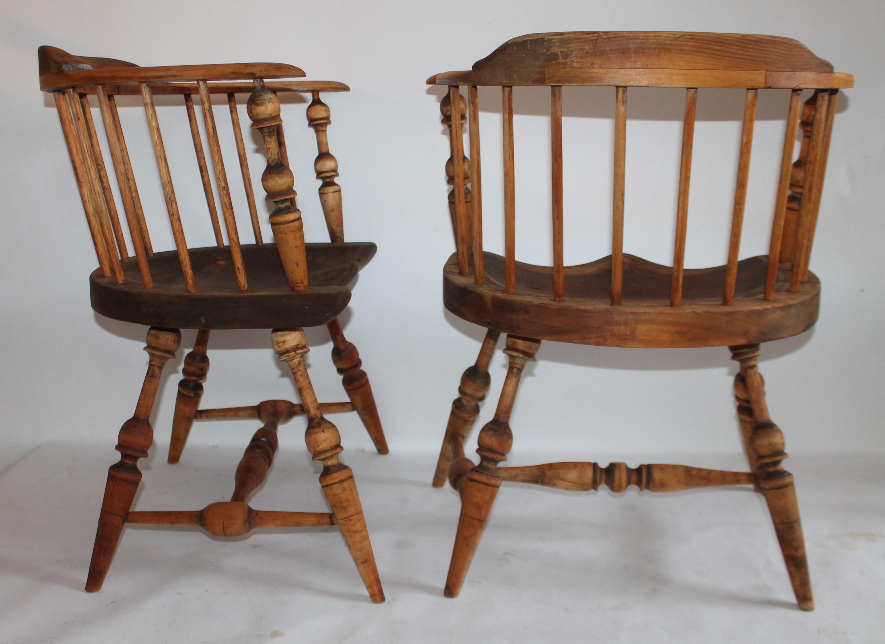 Pair of 19th Century Firehouse Windsor Armchairs For Sale at 1stDibs