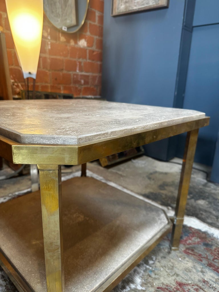 Pair of 2 Italian Contemporary Travertine Side Tables 1980s For Sale at ...