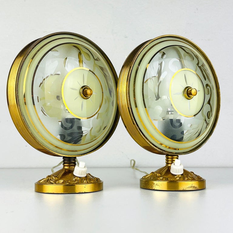 Pair of 2 Vintage Night Lamps, Italy, 1950s For Sale at 1stDibs