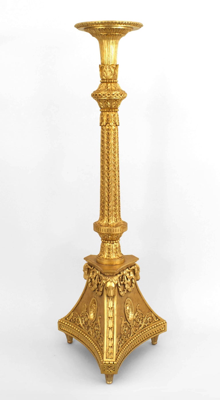 Pair of English Adam Gilt Wood Pedestals For Sale at 1stDibs