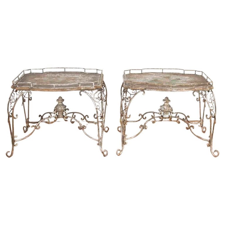 Pair of 20th Century American Conservatory Tables For Sale at 1stDibs