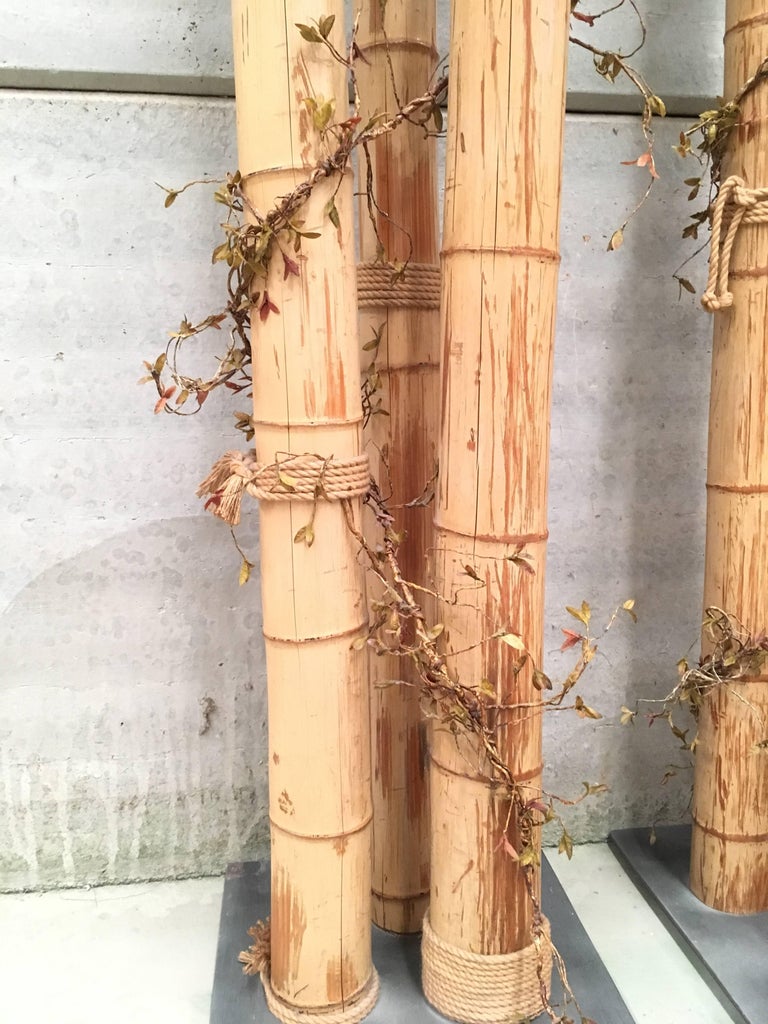 Pair of 20th Century Asian Decorated Columns with Vines, Leaves For ...