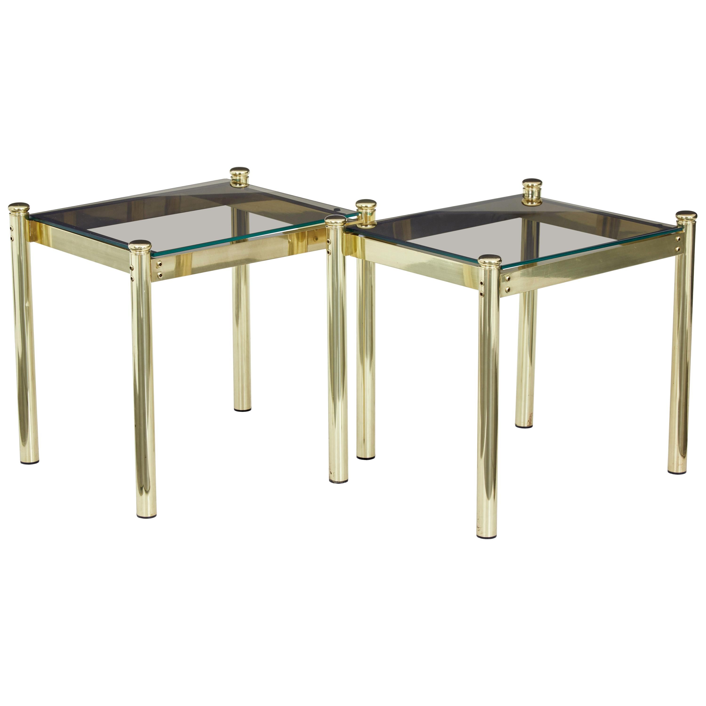 Pair of 20th Century Italian Bakelite, Brass and Glass Cube Tables at ...