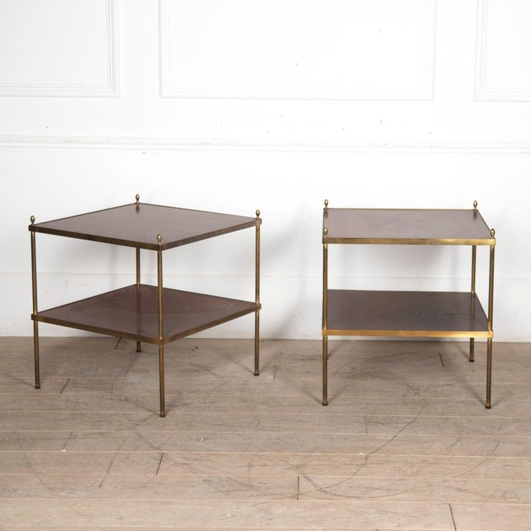Pair of 20th Century Brass End Tables For Sale at 1stDibs