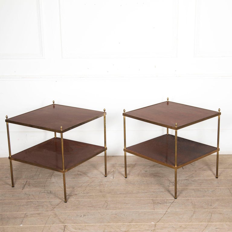 Pair of 20th Century Brass End Tables For Sale at 1stDibs