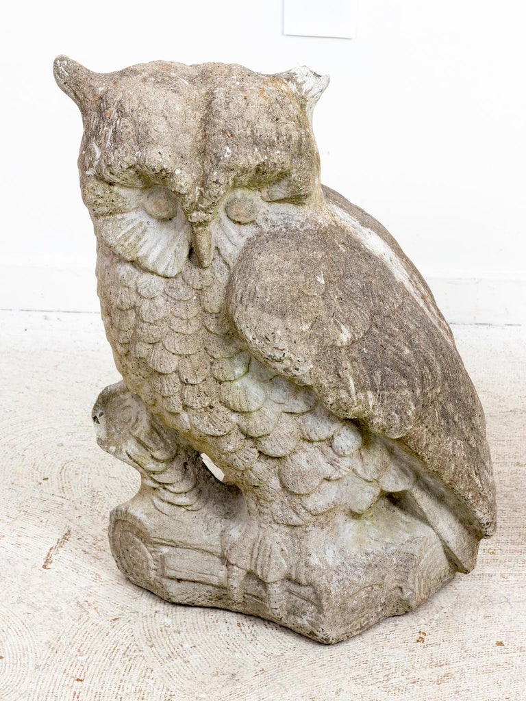 Pair of 20th Century Cast Stone Owls For Sale at 1stDibs | stone owls ...