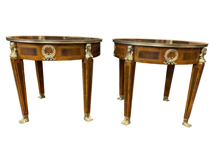 Pair of 20th Century Empire Style Side Tables For Sale at 1stDibs
