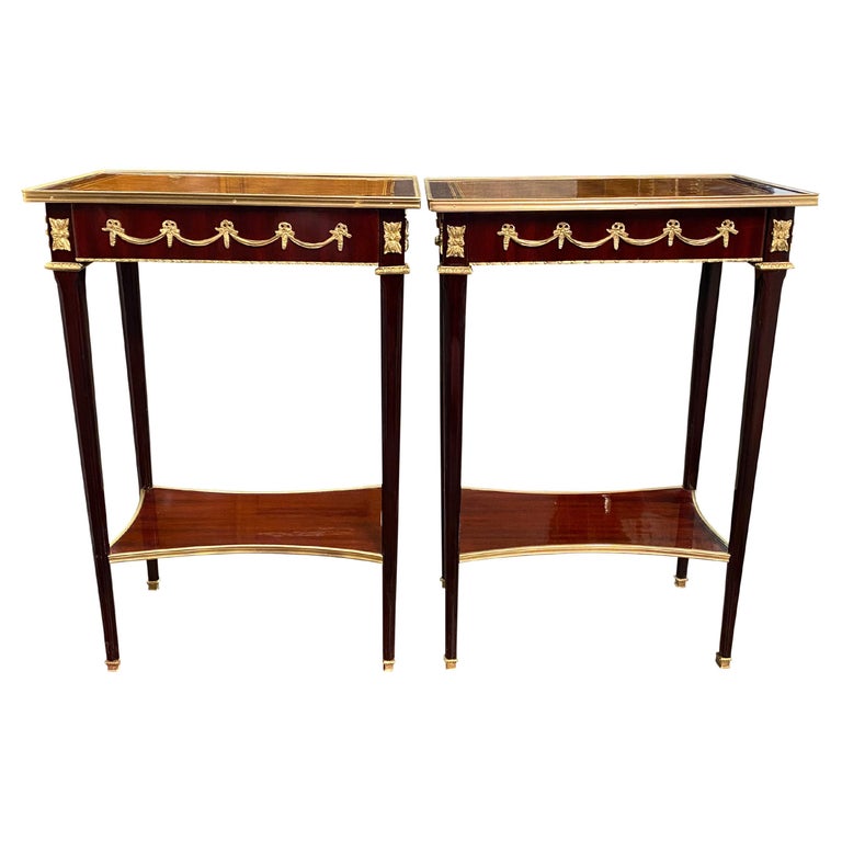 Pair of 20th Century Empire Style Side Tables For Sale at 1stDibs