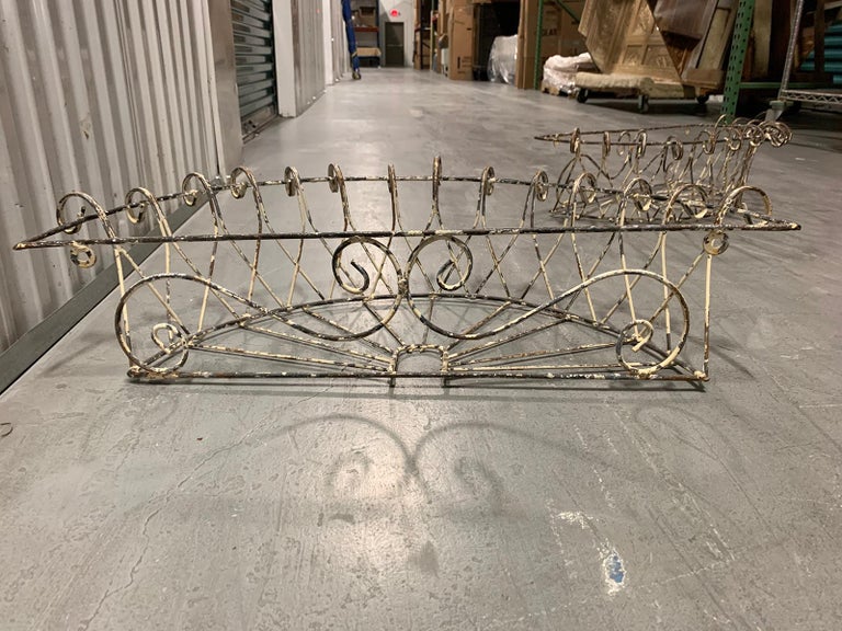 Pair of 20th Century French Iron Wire Planters For Sale at 1stDibs