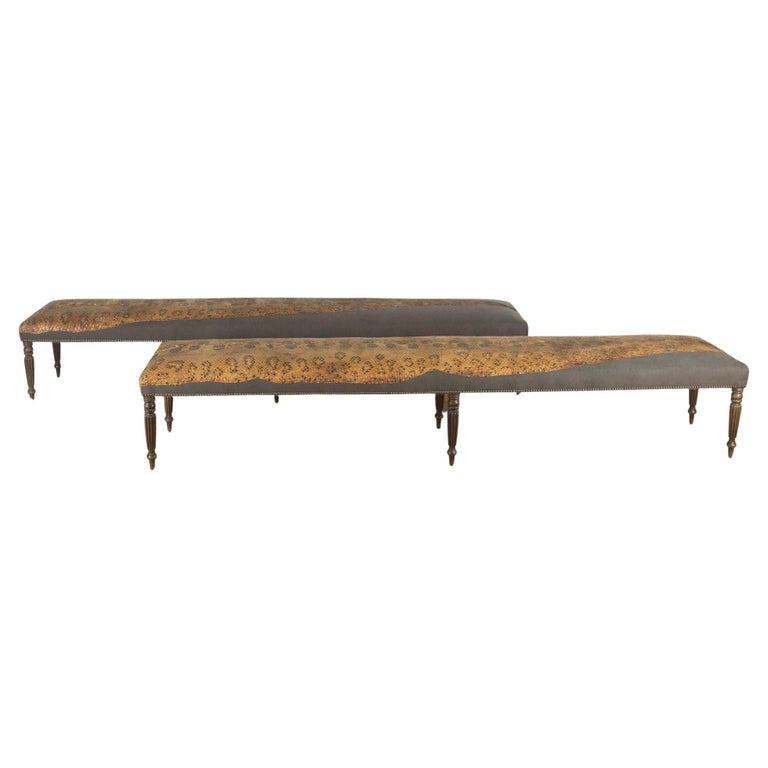 Pair of 20th Century Gallery Mahogany Benches For Sale at 1stDibs