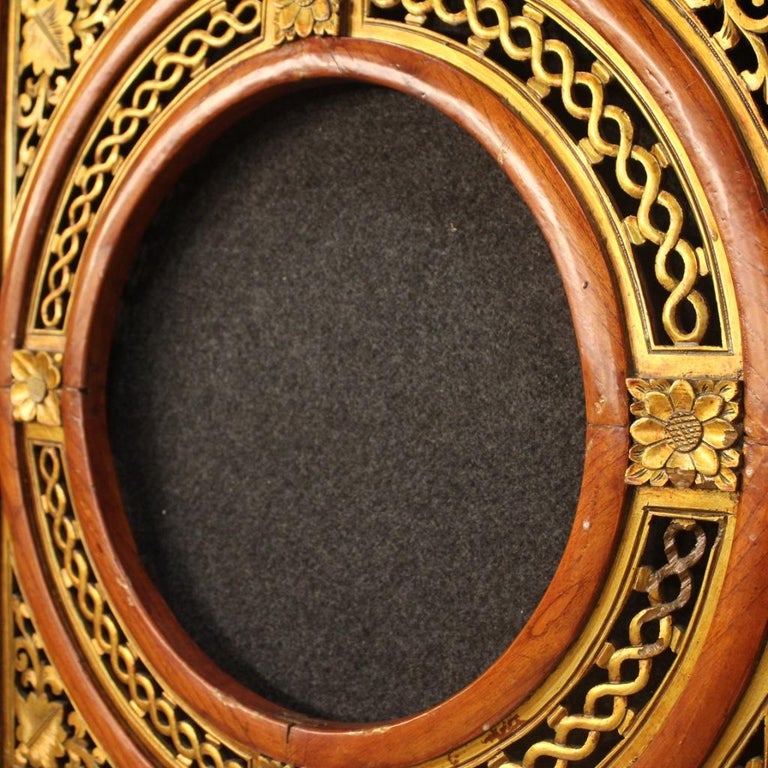 Pair of 20th Century Gilt Exotic Wood Frames Decorative Panels, 1950 at ...