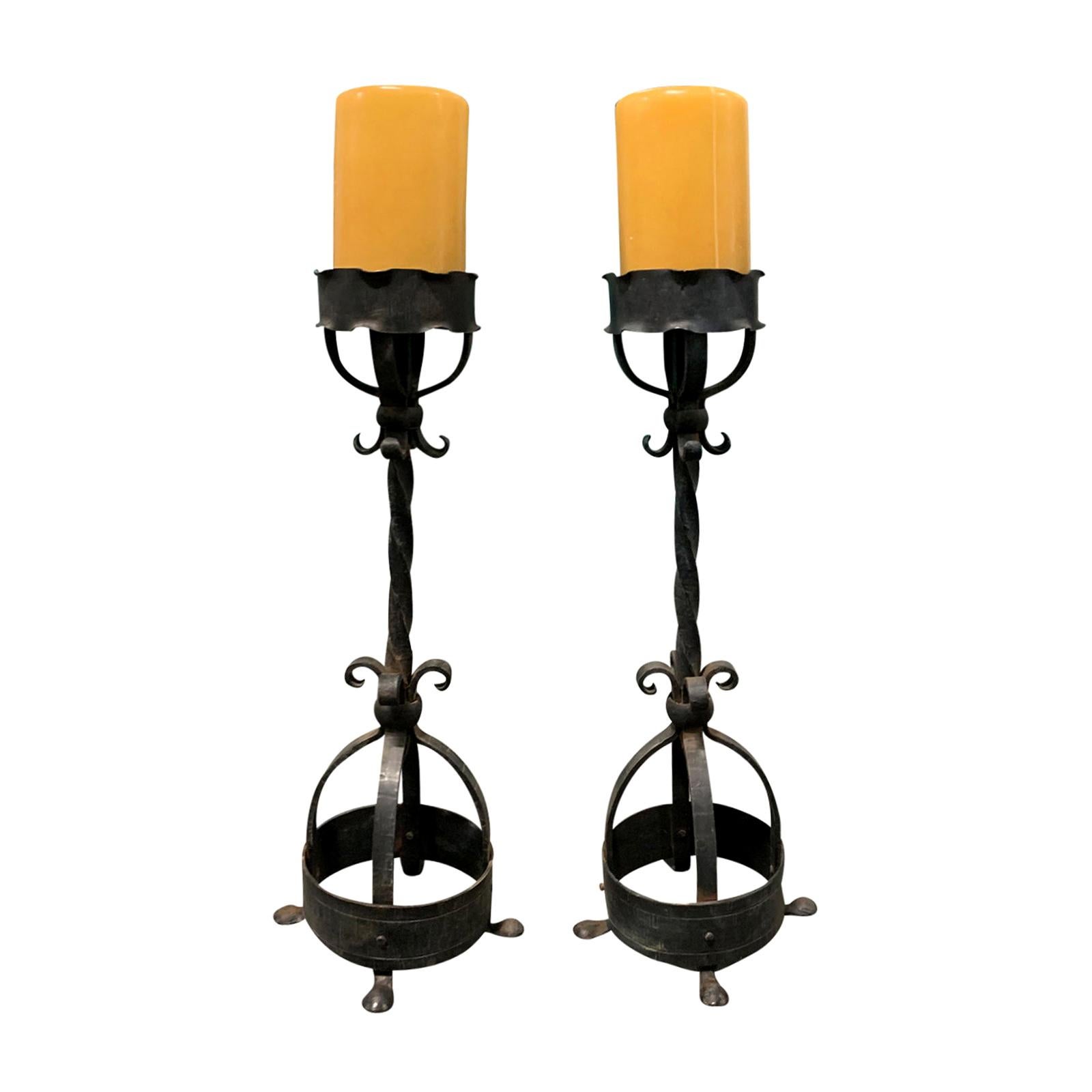 Pair of Candlesticks by Achille Gamba, Italy, First Half of the 20th ...