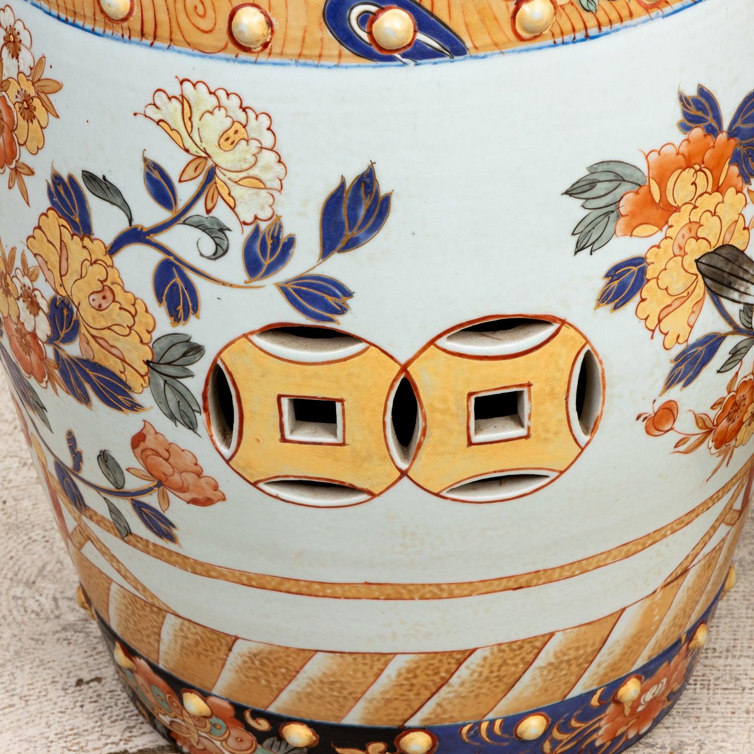 Pair of 20th Century Porcelain Garden Seats For Sale at 1stDibs